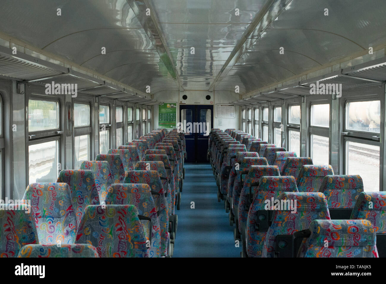 Inside the Soviet era train travelling from Valga (Estonia) to Riga ...