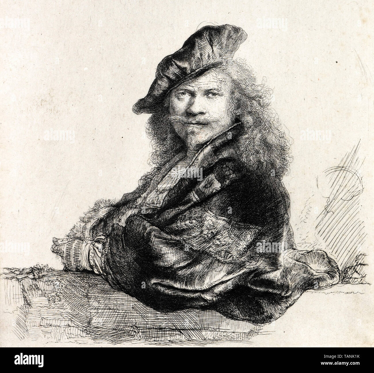 Rembrandt Etching Self Portrait