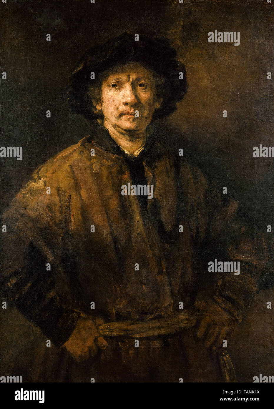 Rembrandt van Rijn, Large Self Portrait, painting, 1652 Stock Photo - Alamy