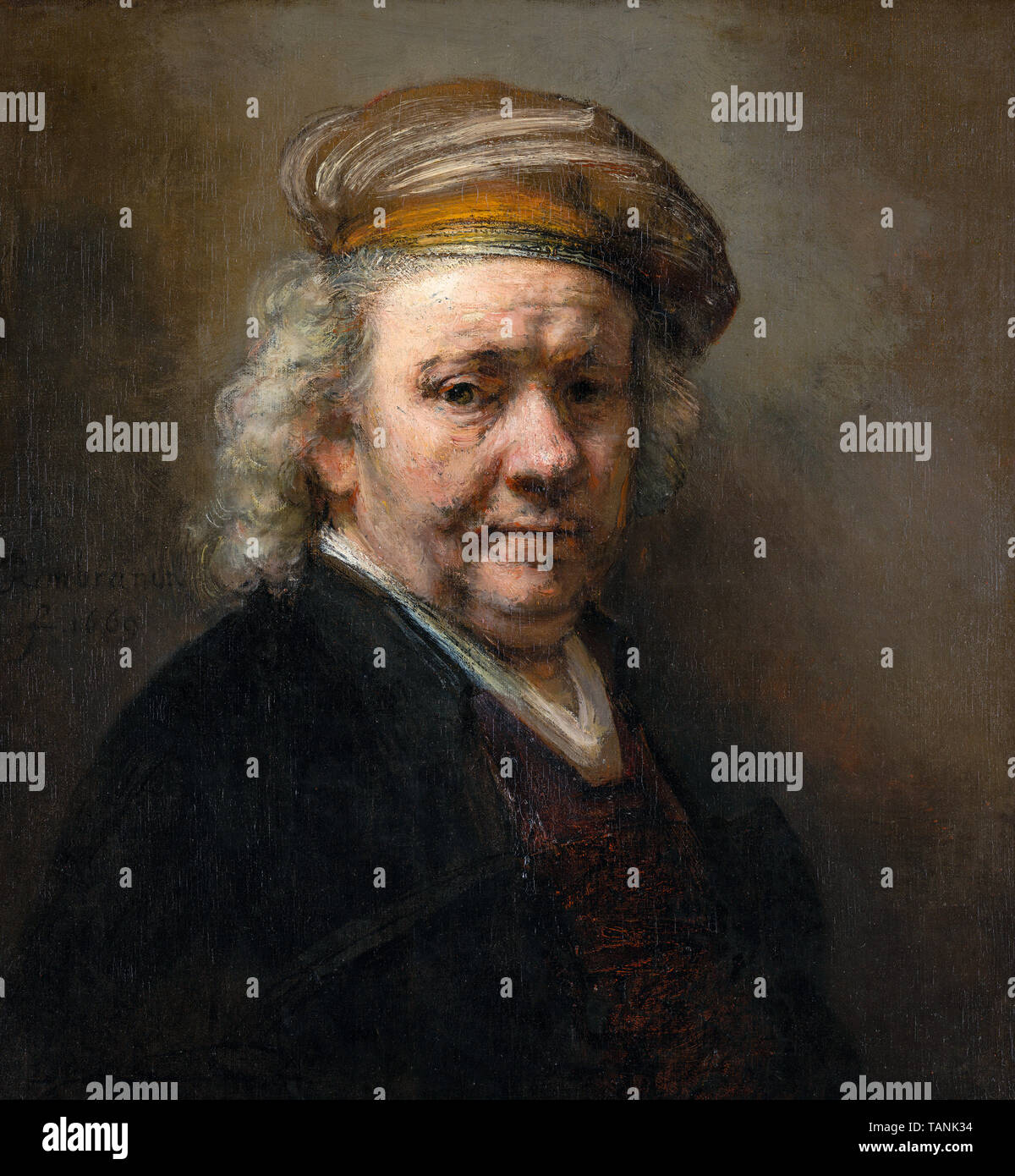 Rembrandt van Rijn, Self-Portrait, painting, 1669 Stock Photo - Alamy
