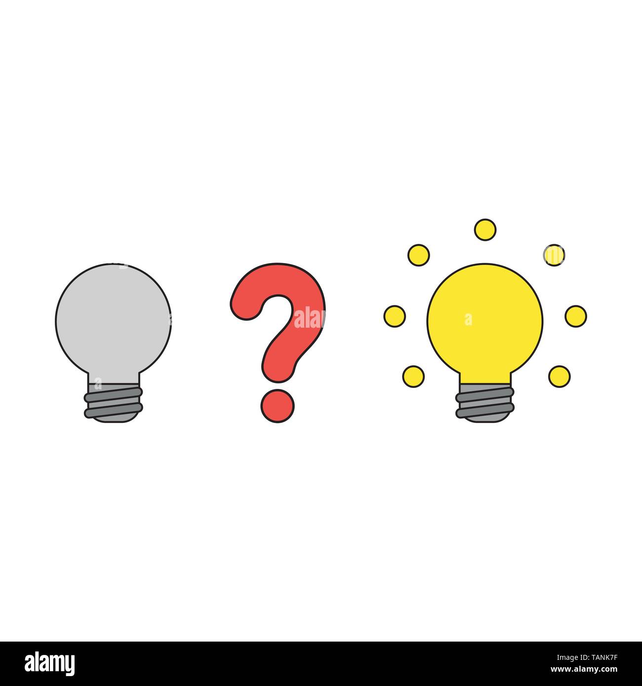 Vector icon concept of question mark between grey and glowing light ...