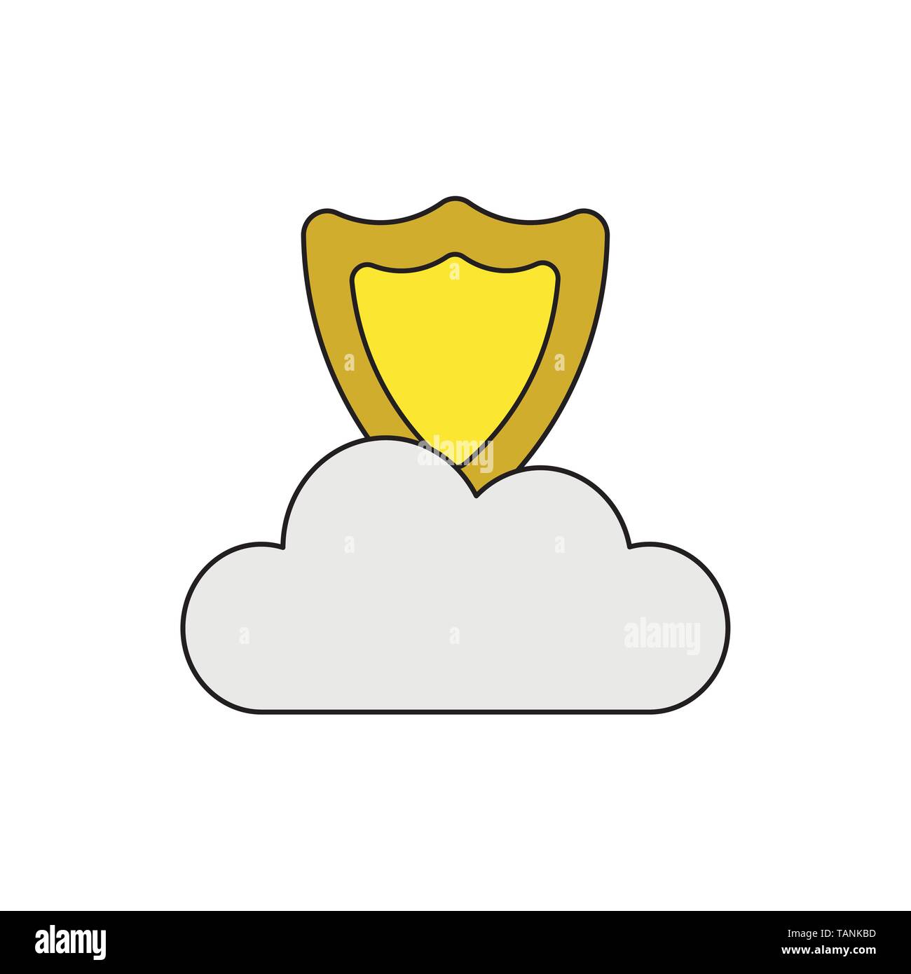 Cloud storage protection shield black Stock Vector Images - Alamy