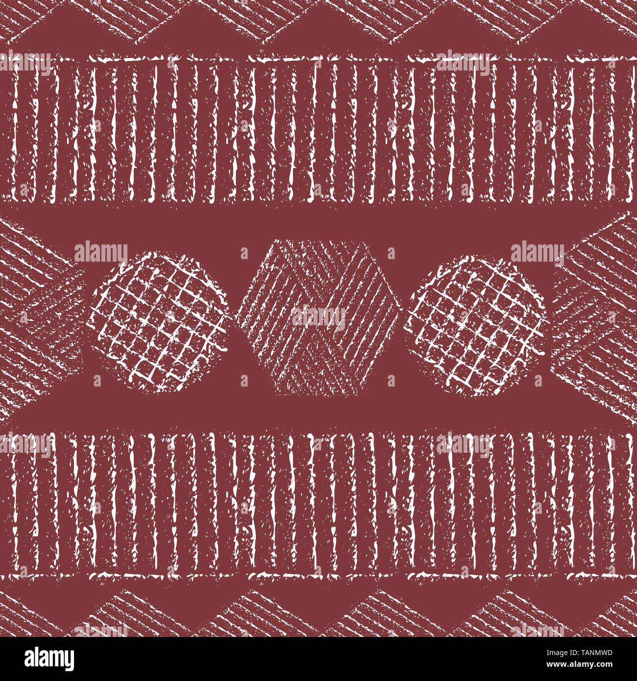Vibrant chalk tribal geometric design with hexagons, circles, diamonds ...