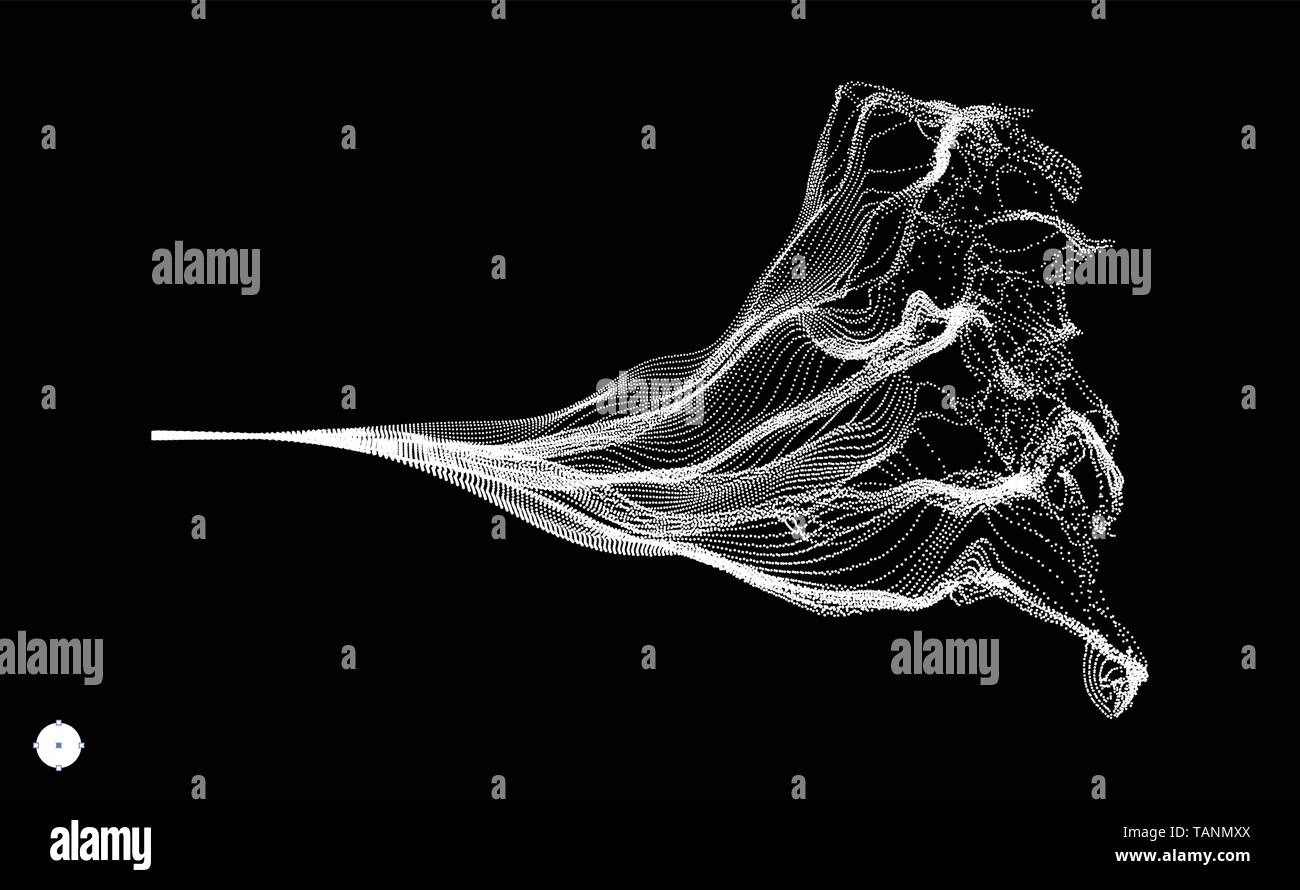 Array with Dynamic Emitted Particles. Water Splash Imitation. Abstract ...