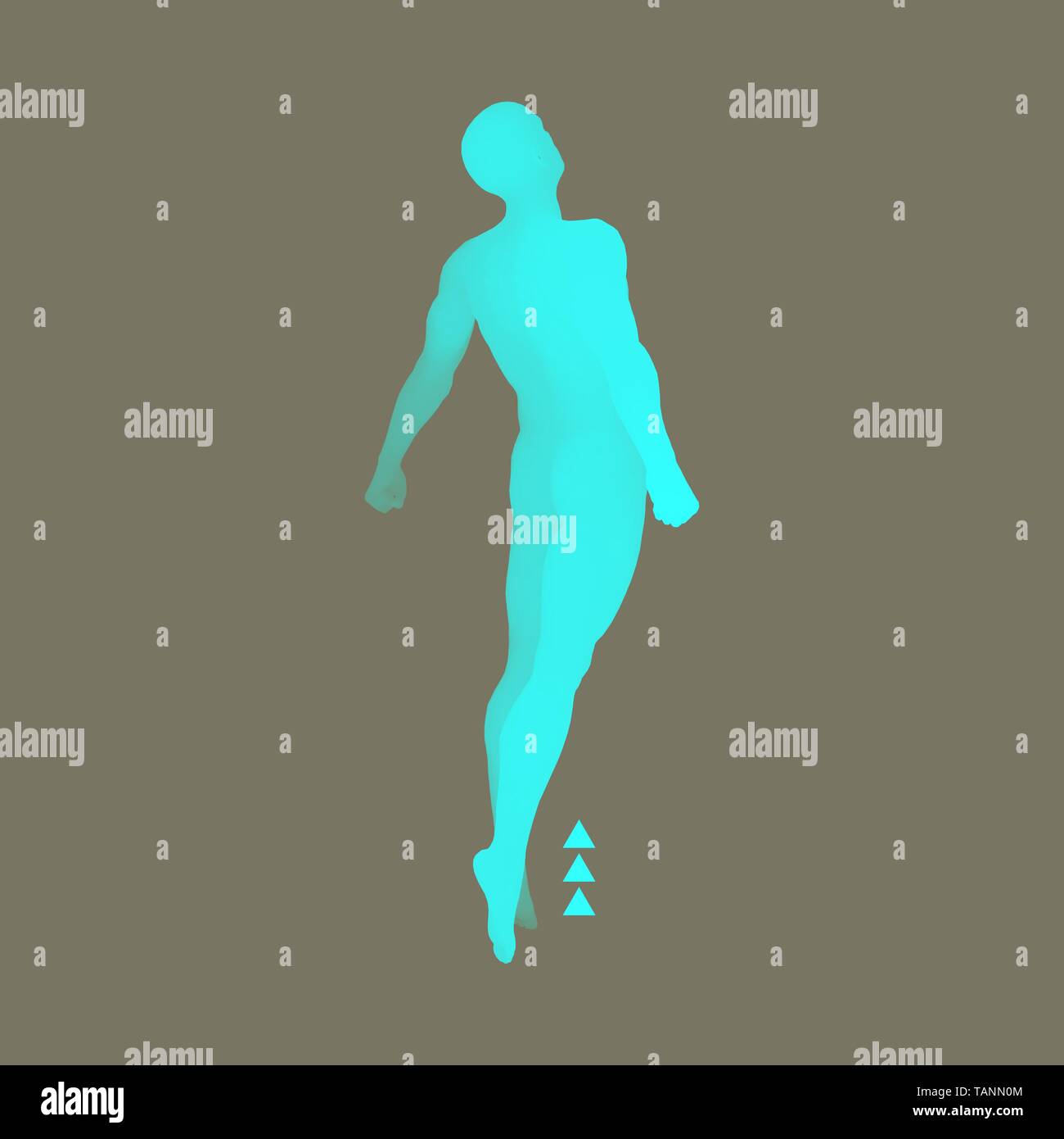 Jumping Man. 3D Model of Man. Human Body. Sport Symbol. Design Element ...