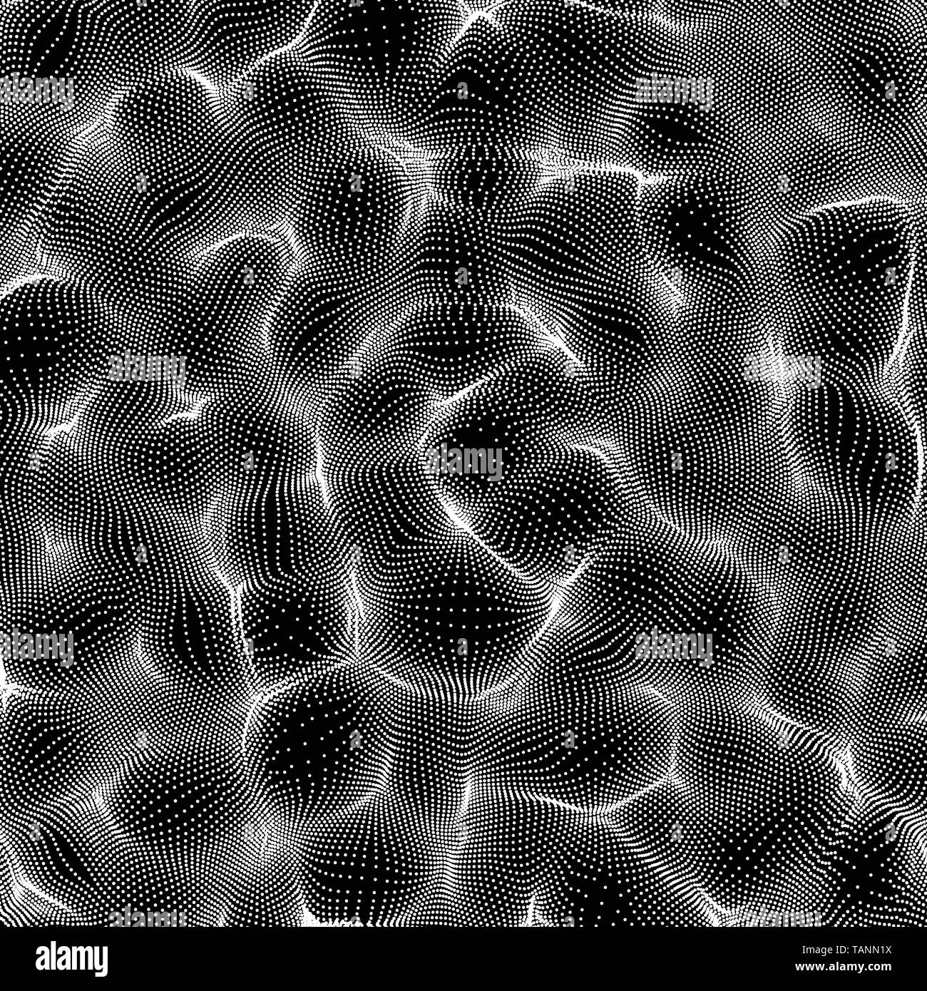 Array with Dynamic Particles. 3d Futuristic technology style. Abstract Background. Texture ...