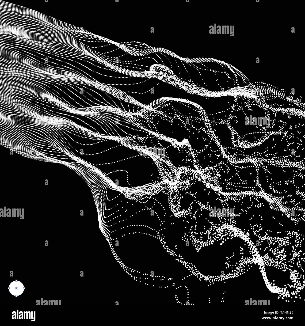 Wave Background. Ripple Grid. Abstract Vector Illustration. 3D ...