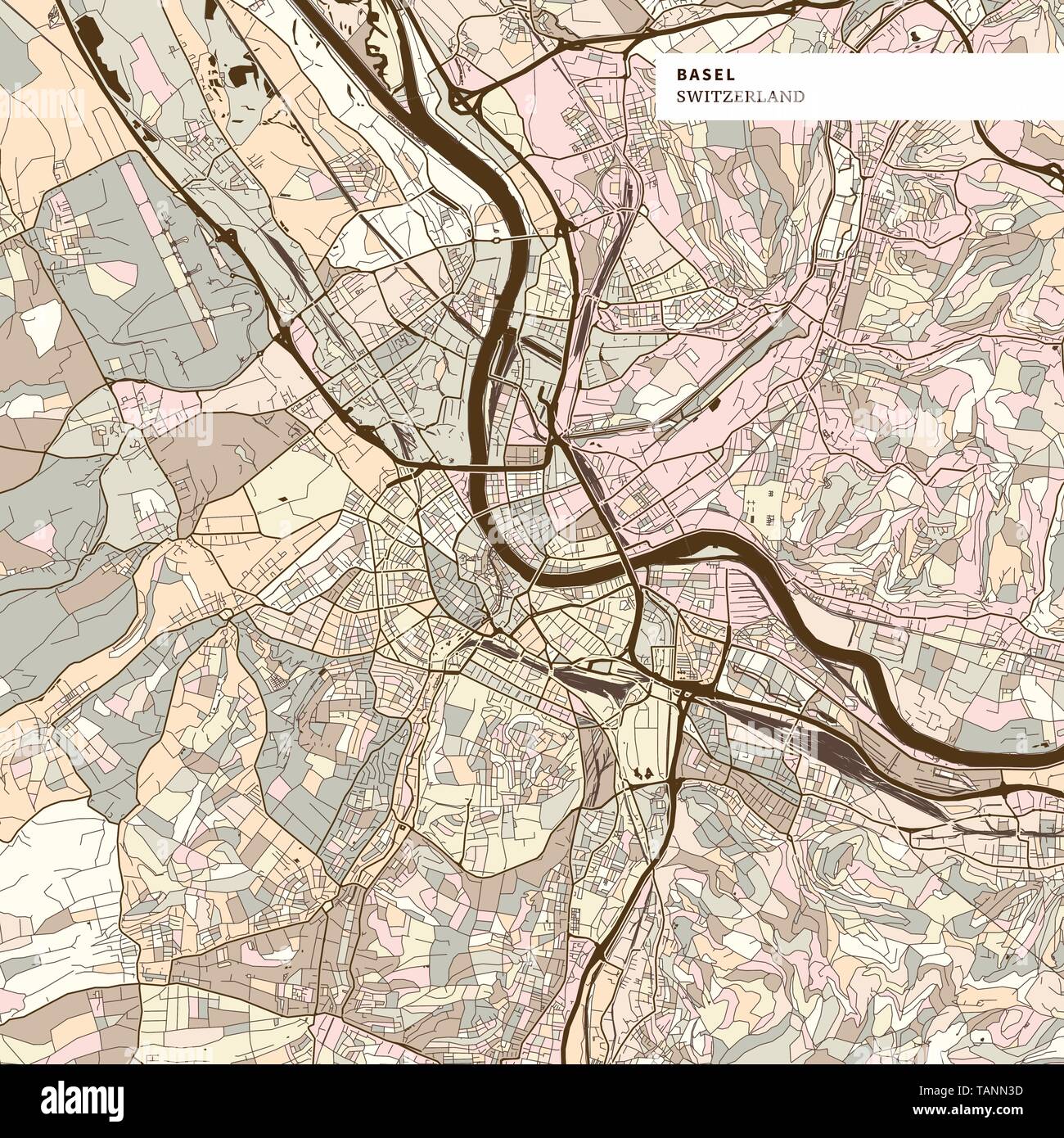 Map of basel hi-res stock photography and images - Alamy
