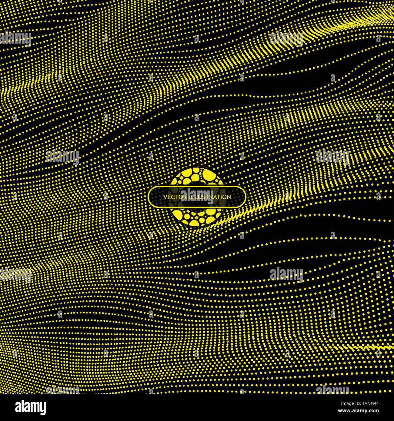 Wave Background. Ripple Grid. Abstract Vector Illustration. 3D ...