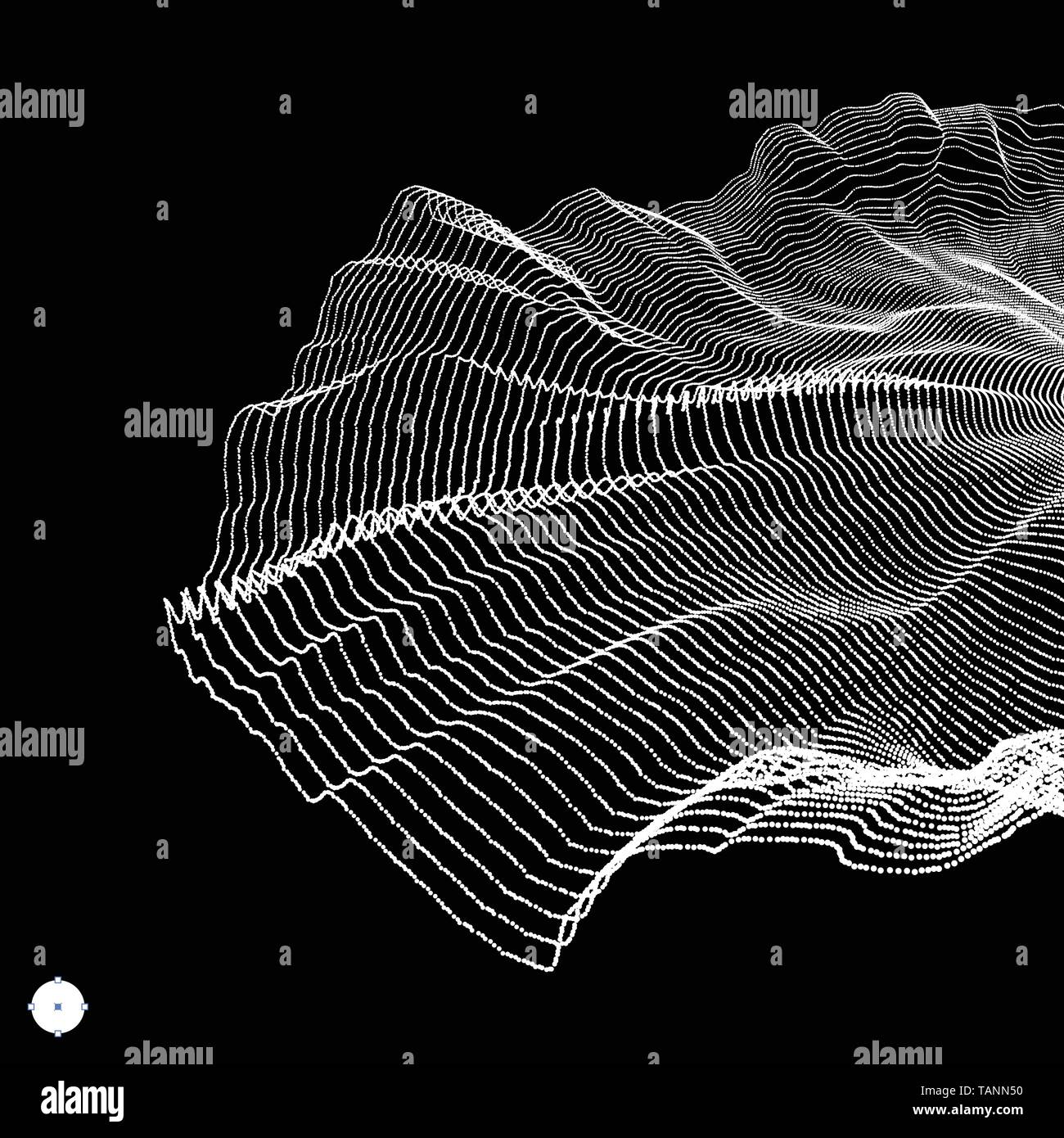 Array with Dynamic Particles. 3D Technology Style. Abstract Background ...