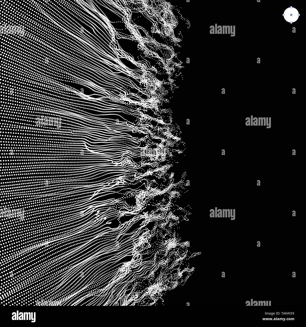 Wave Background. Ripple Grid. Abstract Vector Illustration. 3D ...