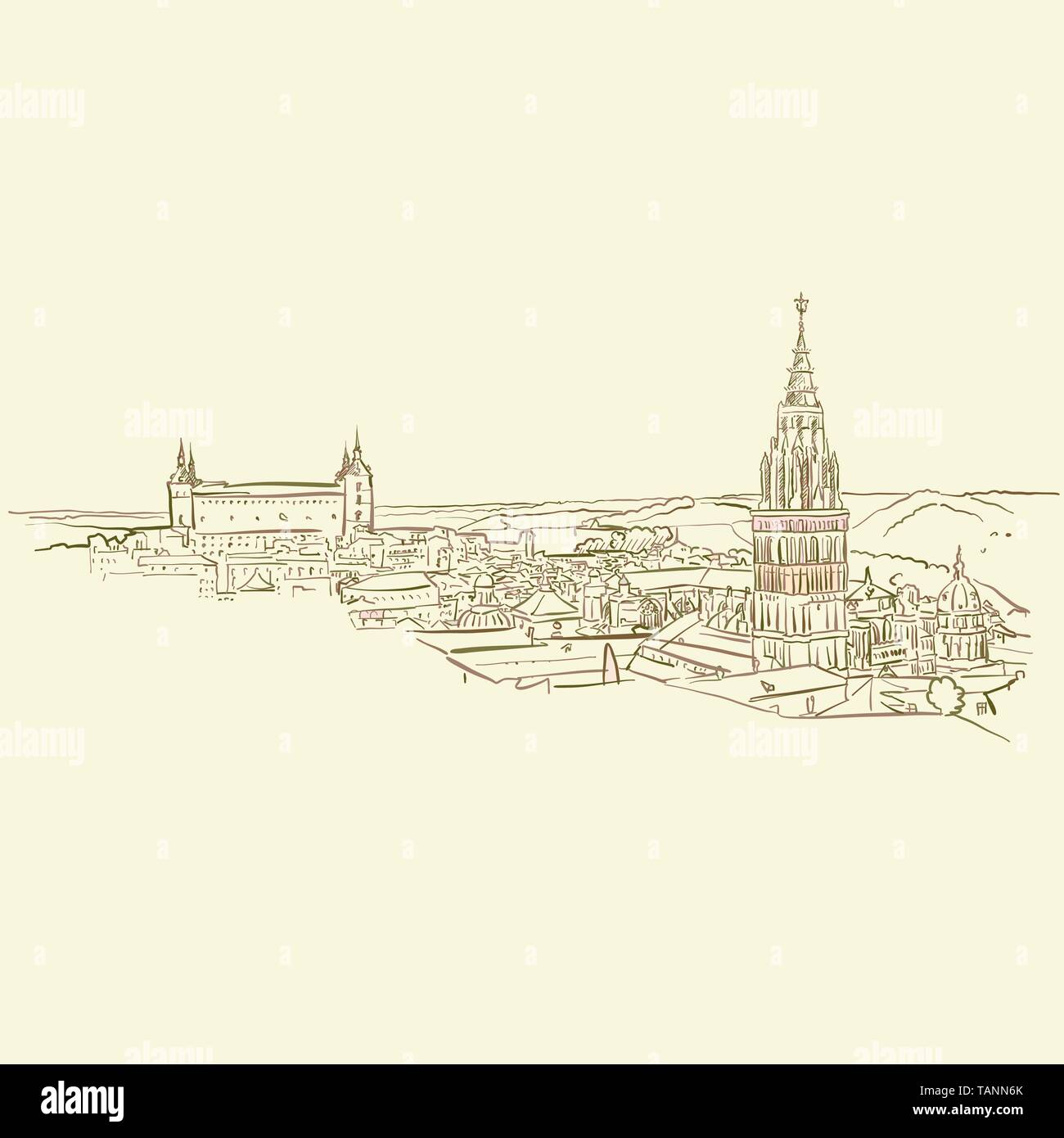 Landmarks of toledo Stock Vector Images - Alamy