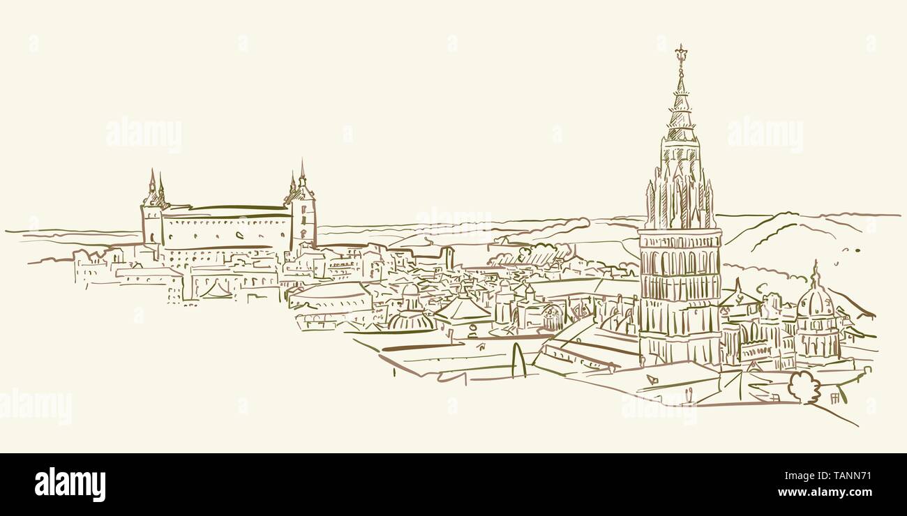 Toledo view Stock Vector Images - Alamy