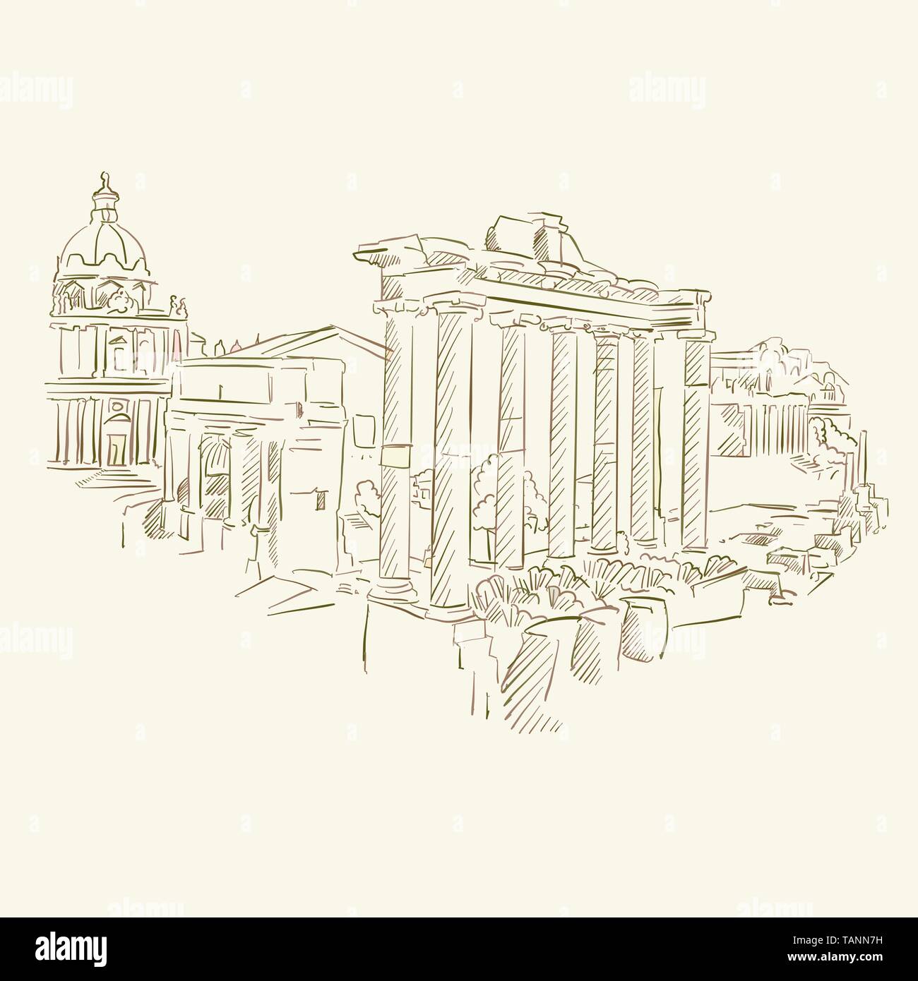 Roman forum romanum Stock Vector Images - Alamy