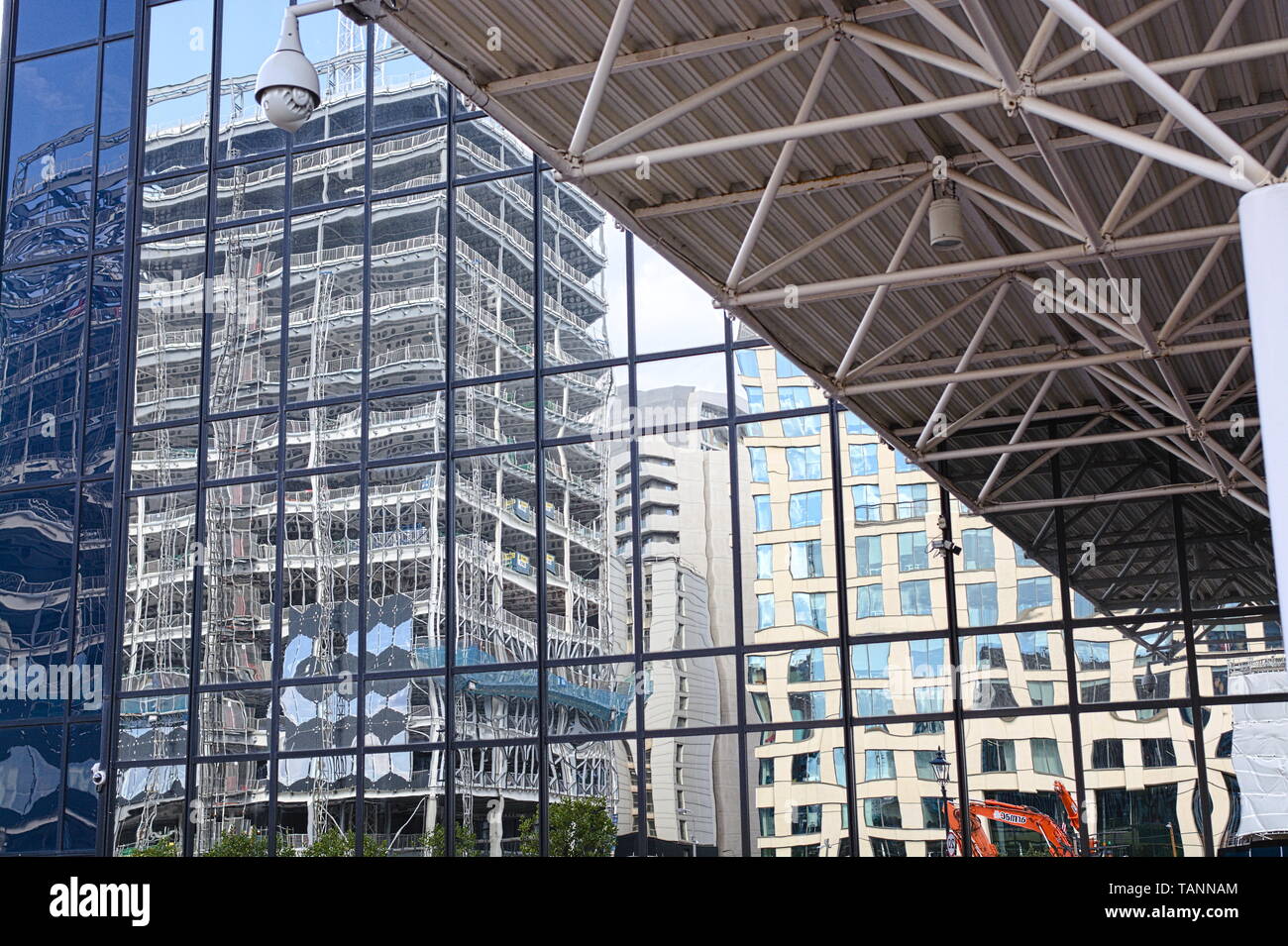 Construction crane reflection hi-res stock photography and images - Alamy