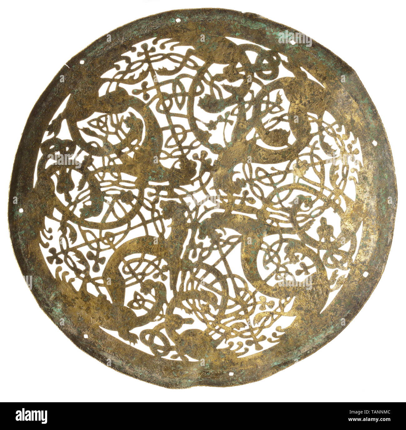 A large, West European decorative fitting, in insular style, 9th - 11th ...