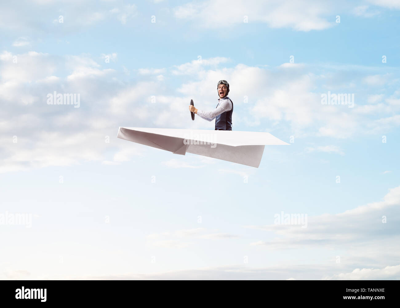 Aviator having fun in aircraft Stock Photo - Alamy