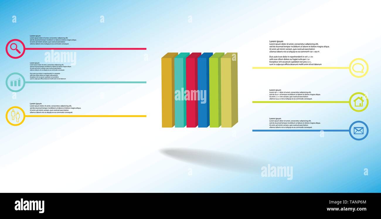 3D illustration infographic template. The embossed cube is vertically ...