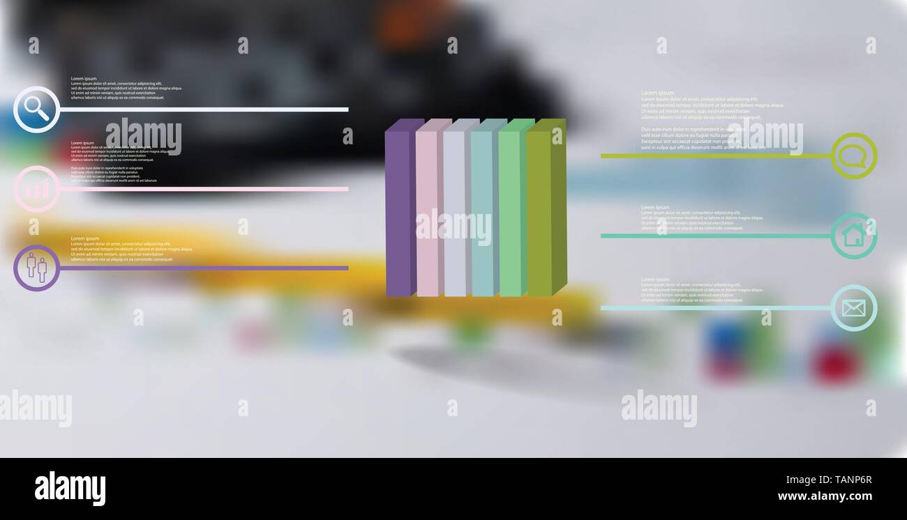 3D illustration infographic template. The embossed cube is vertically ...