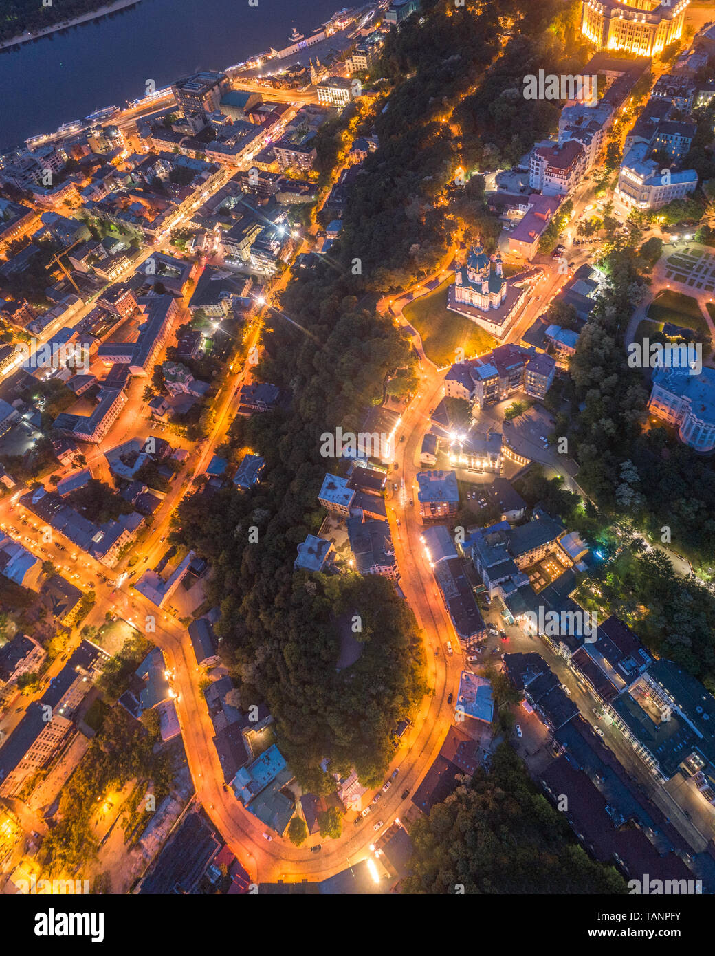 Evening Kiev, Ukraine. Aerial view Stock Photo - Alamy