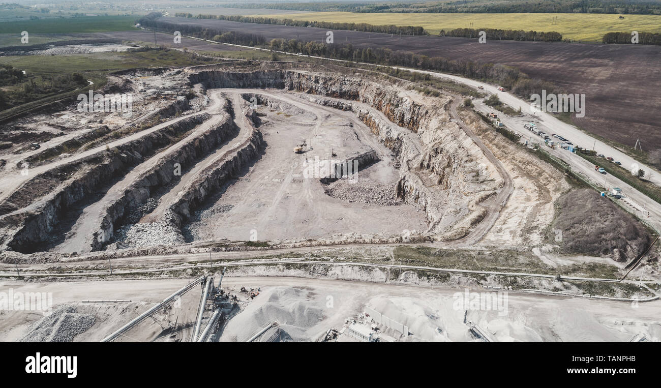 Aerial view of the granite quarry Stock Photo - Alamy