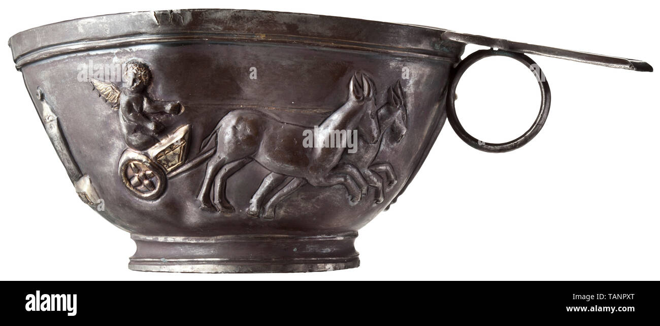 A Roman silver cup with a chariot race scene, 2nd - early 3rd century ...