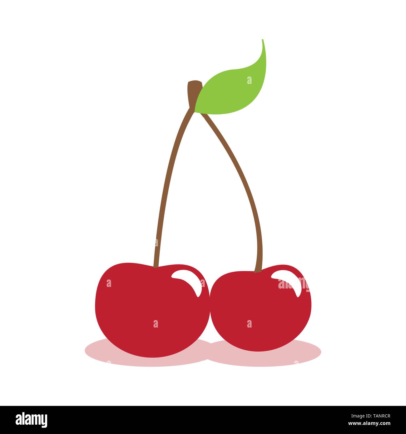 red cherry icon isolated on white background vector illustration EPS10 ...