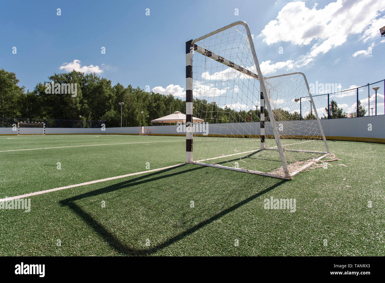 Empty outdoor stadium soccer nets hi-res stock photography and images ...