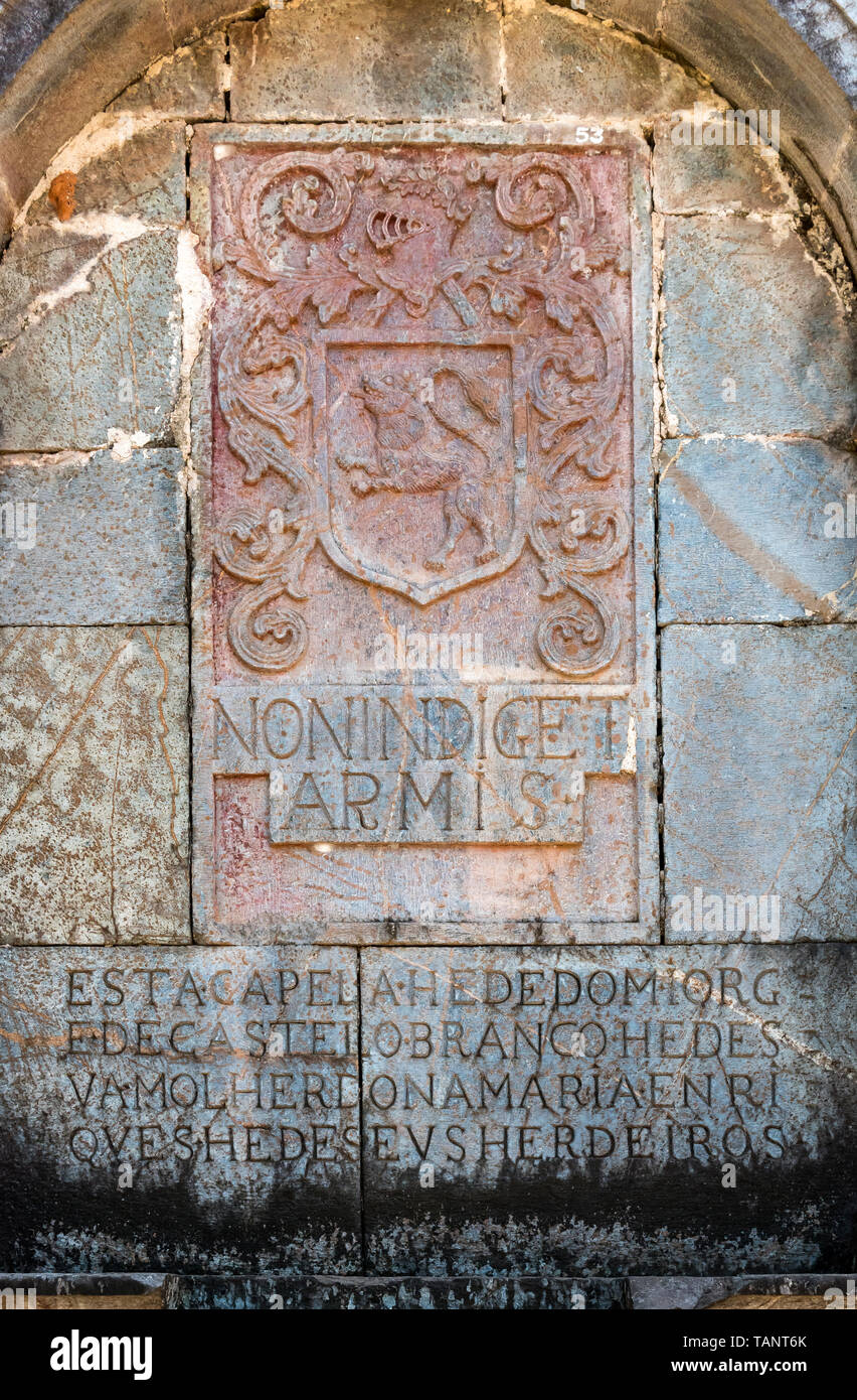 Coat of arms and inscriptions, Ruins of Church of St. Augustine, Old ...