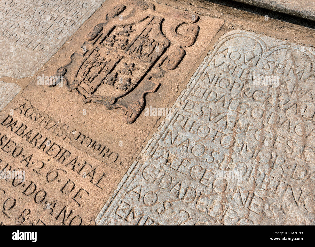 Indo-Portuguese Coat of Arms and inscriptions, Ruins of Church of St ...