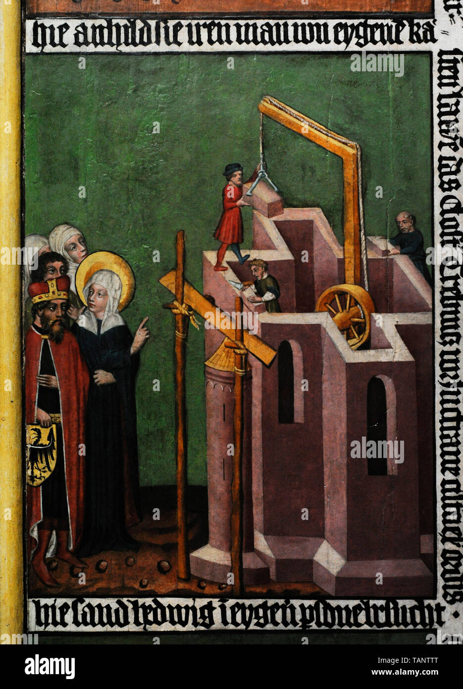 Detail of the wings from a triptych depicting a scene of the Legend of Saint Hedwig of Silesia ...