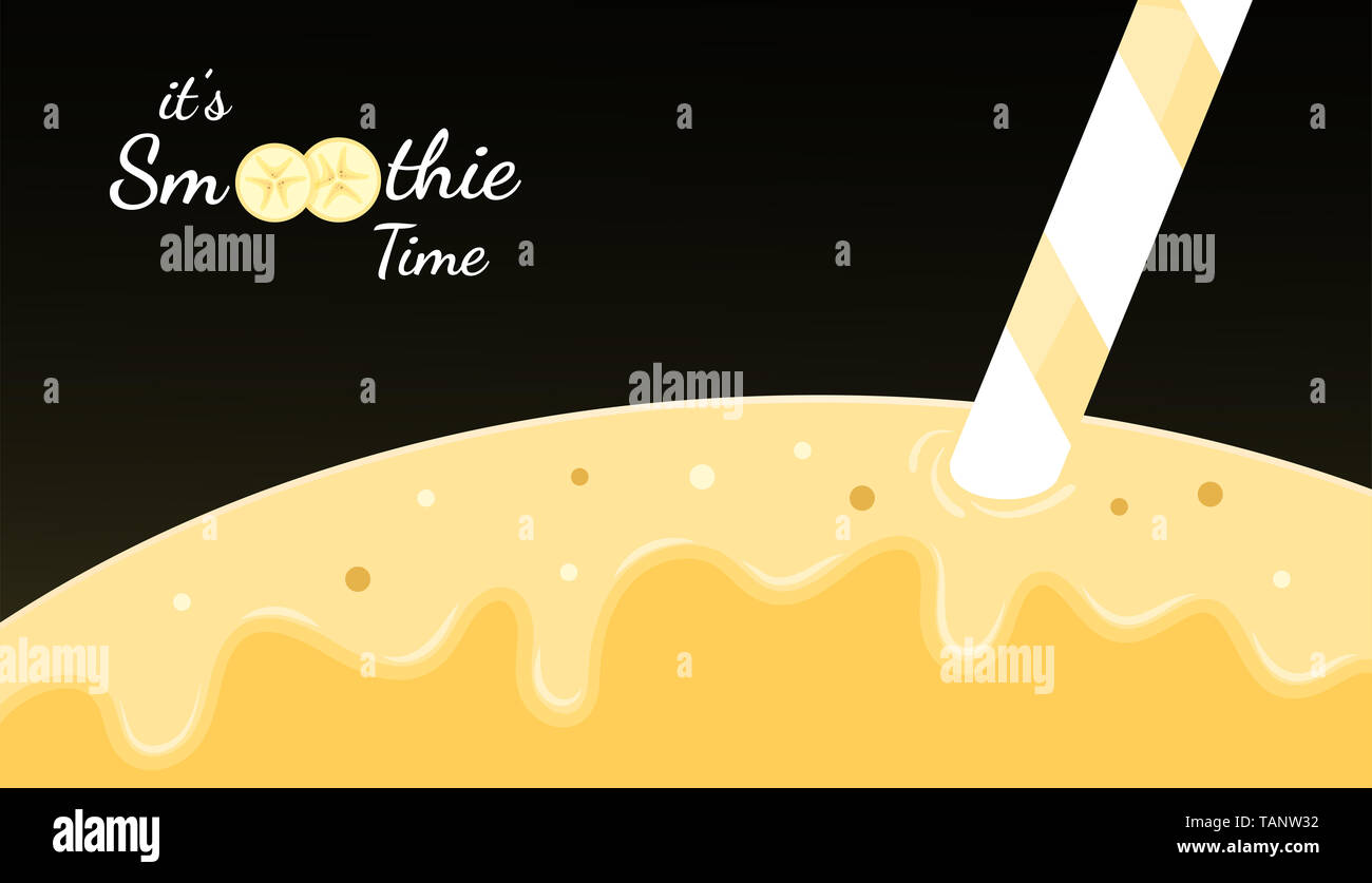 Yellow smoothie fruit logo flat illustration. Fresh smoothies drink or ...