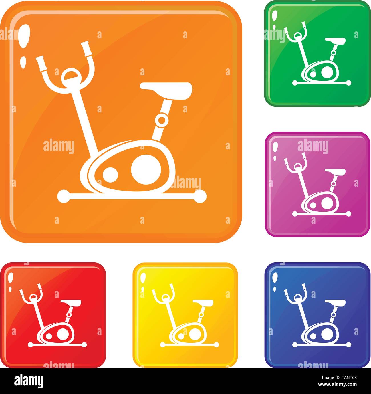 Exercise bike icons set vector color Stock Vector Image & Art - Alamy