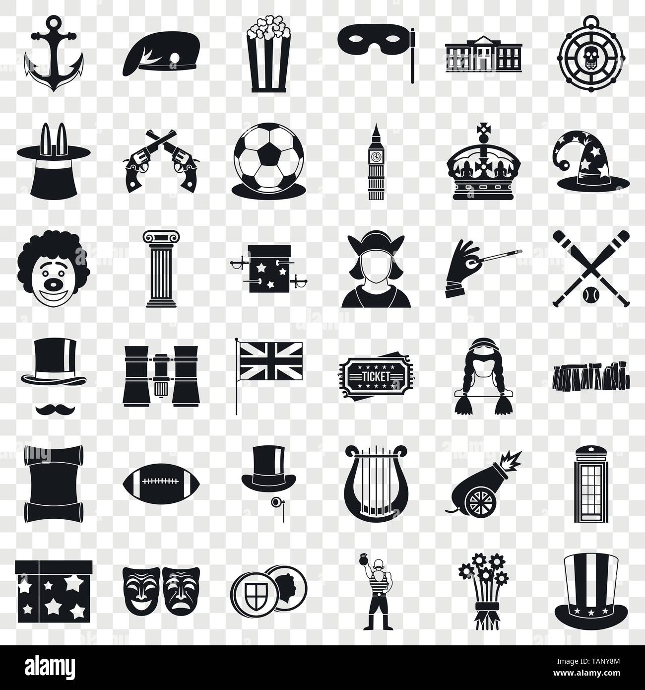 Circus icons set, simple style Stock Vector Image & Art - Alamy