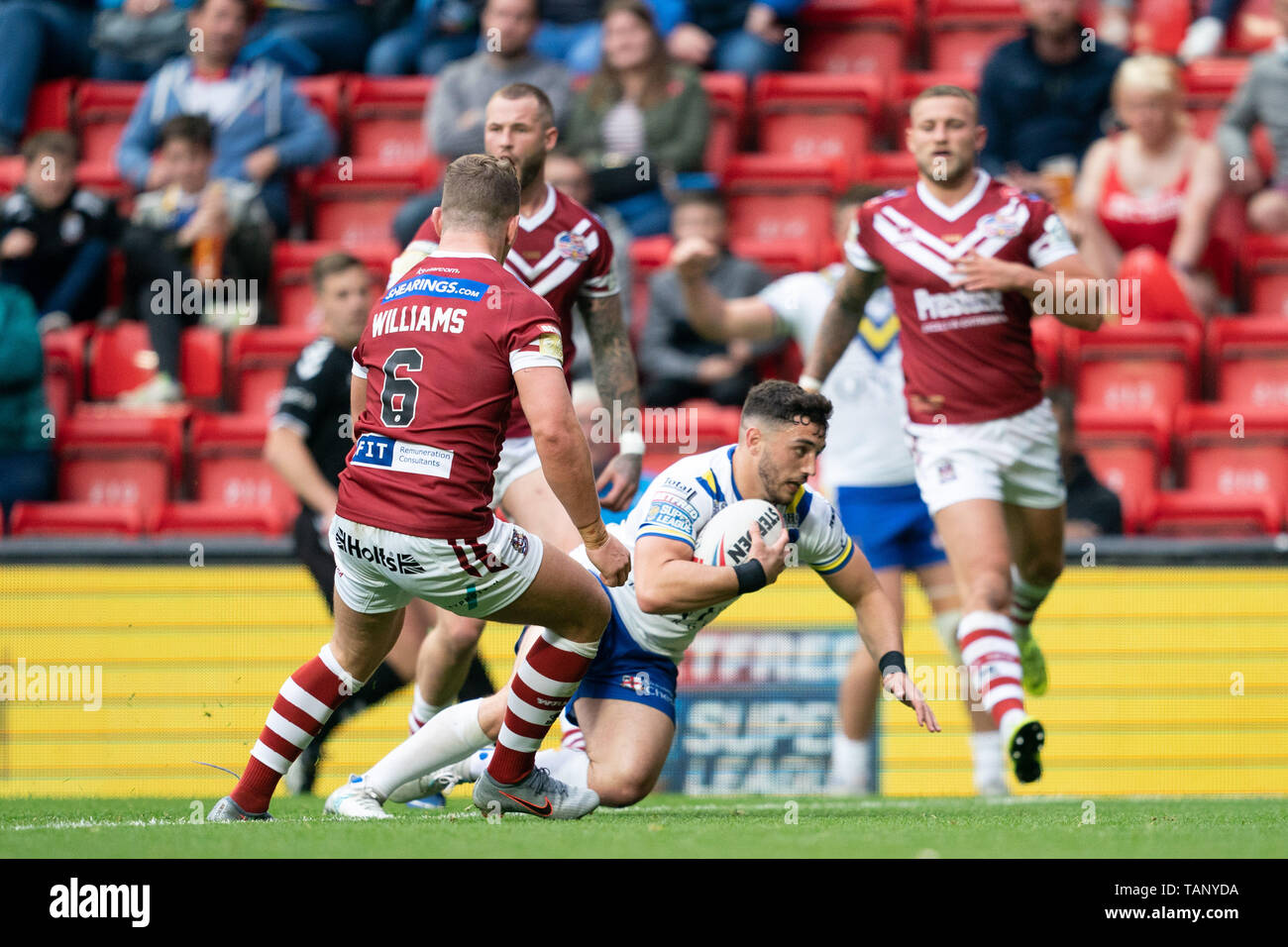 Warrington Wolves's Declan Patton scores his sides first try 25th May ...