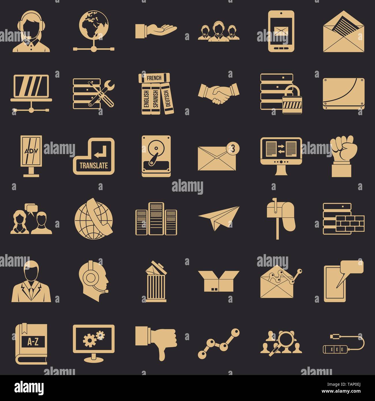 Interaction Icons Set Simple Style Stock Vector Image And Art Alamy