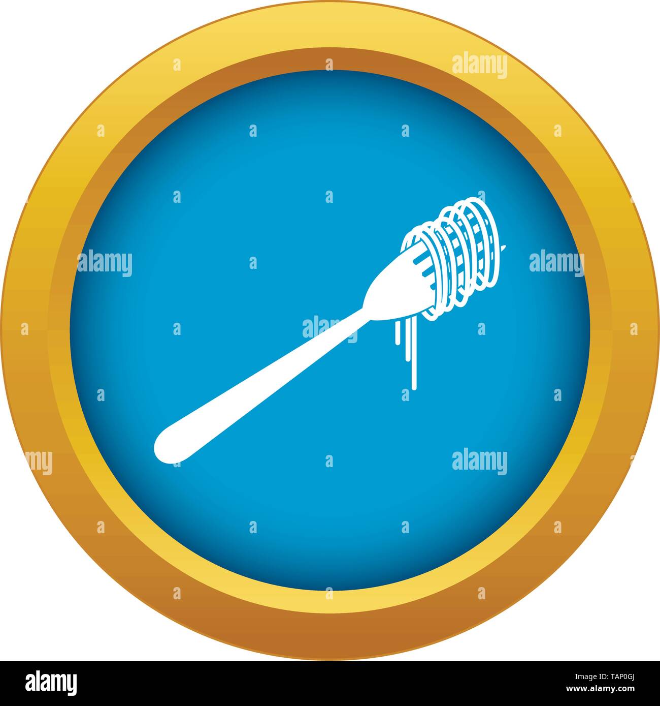 Spaghetti on a fork icon blue vector isolated Stock Vector Image & Art ...