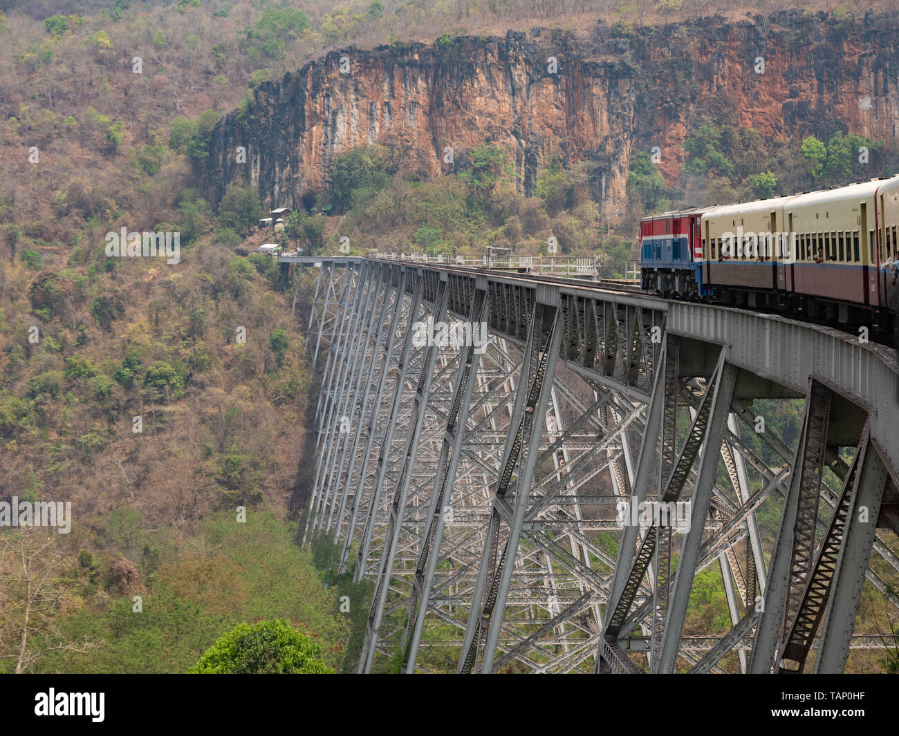 Crossing the Gokteik Viaduct by train. Myanmar Stock Photo - Alamy