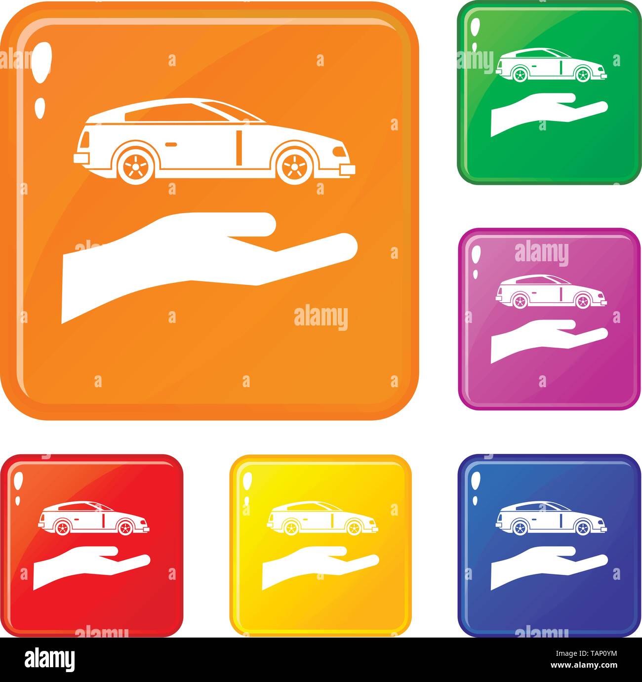 Hand and car icons set vector color Stock Vector Image & Art - Alamy