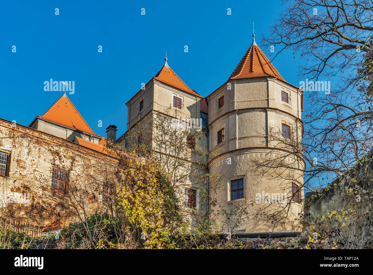 Scharfenberg Castle was built around 1200 and rebuilt several times ...