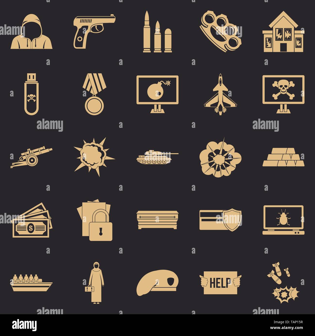 Warfare icons set, simple style Stock Vector Image & Art - Alamy