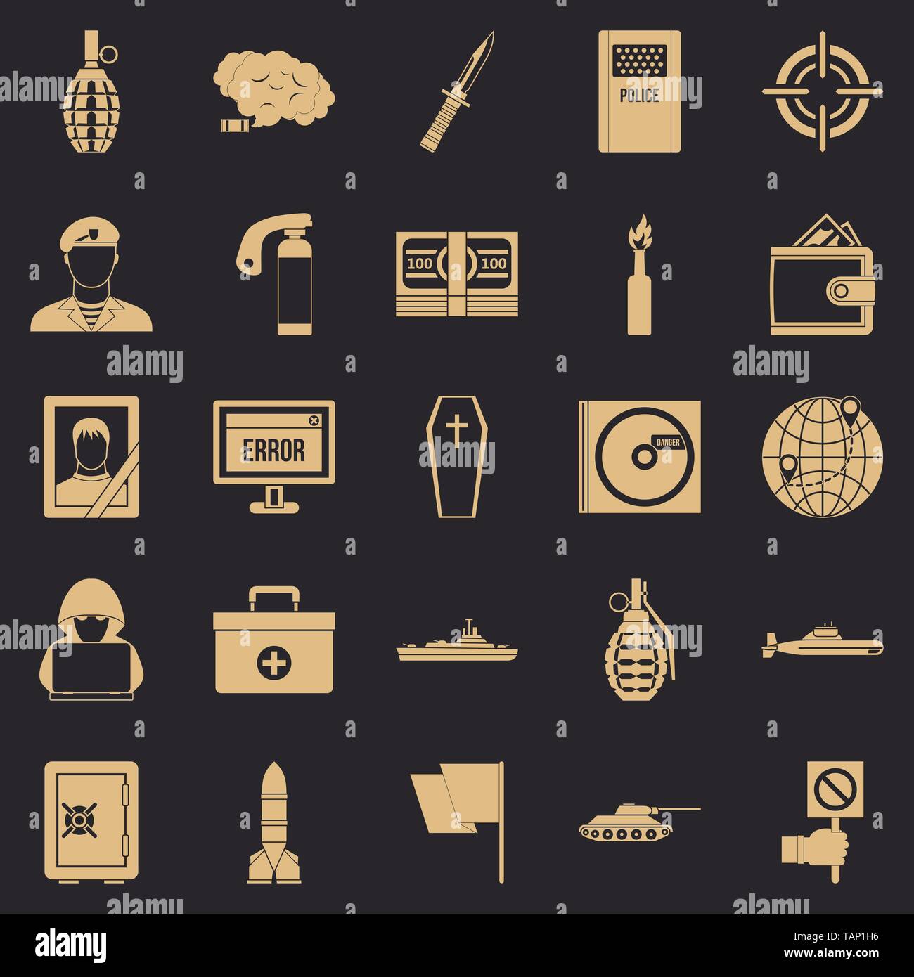 Battle icons set, simple style Stock Vector Image & Art - Alamy