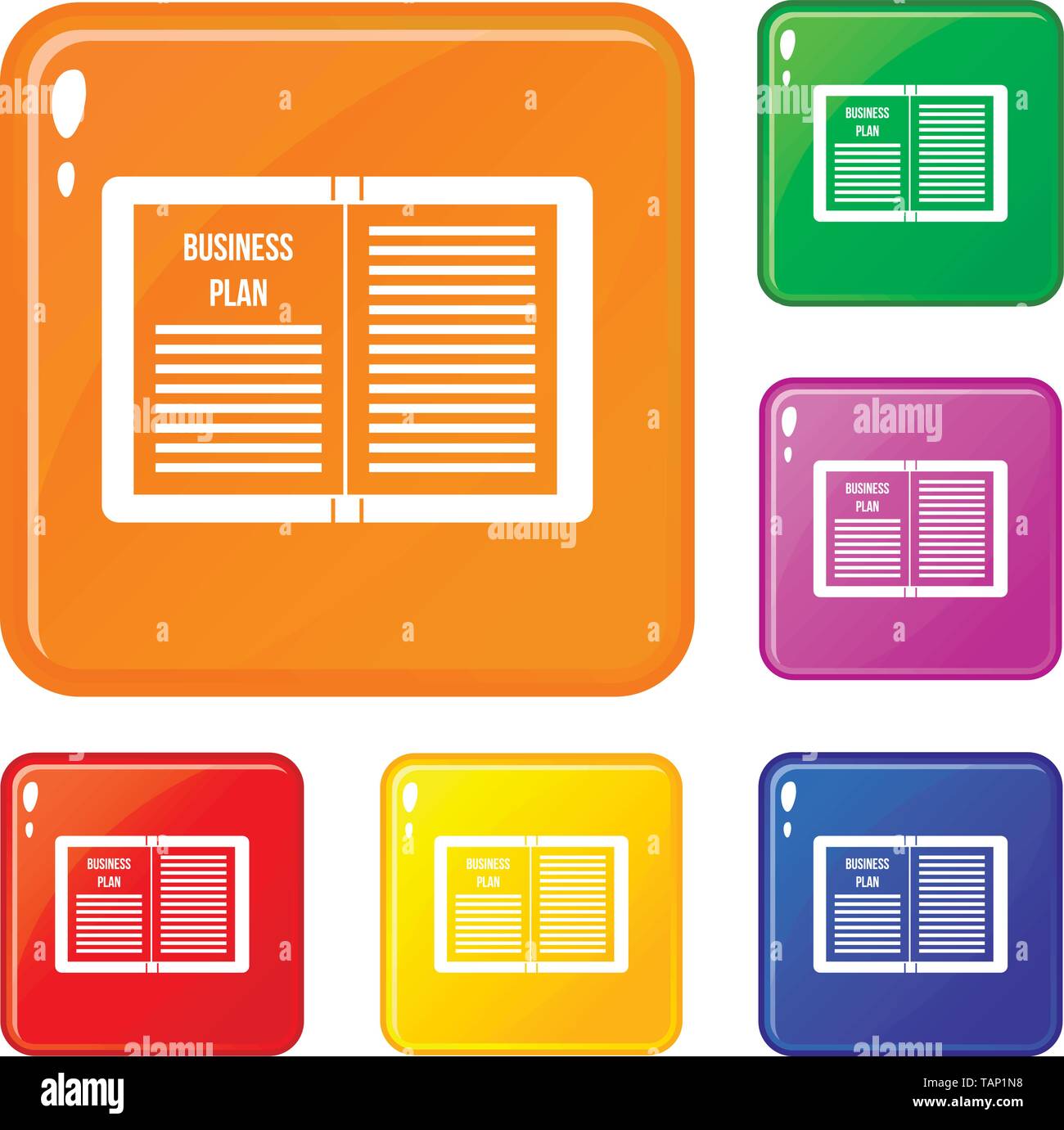 Business strategy plan icons set vector color Stock Vector Image & Art ...