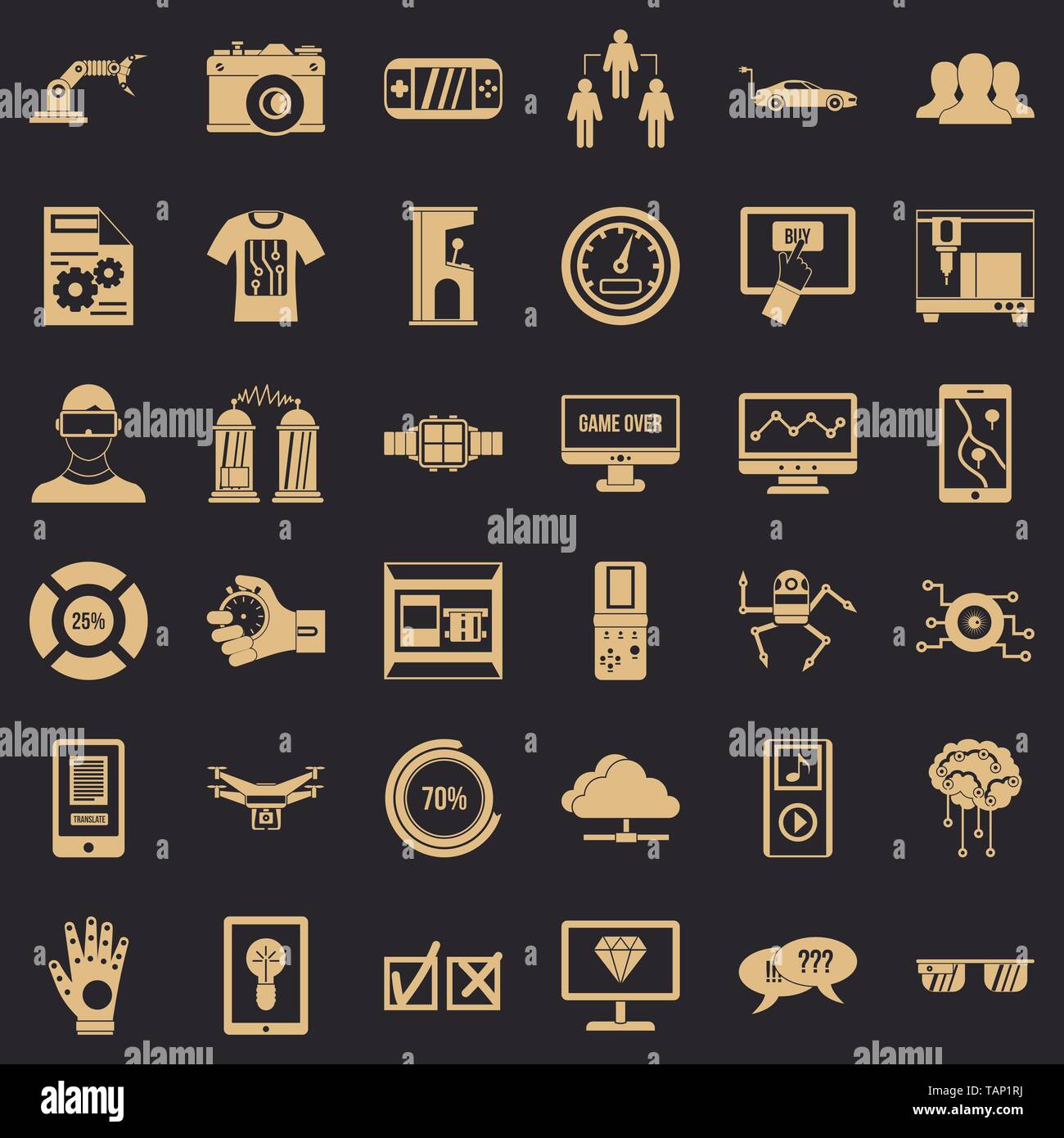 Interface icons set, simple style Stock Vector Image & Art - Alamy