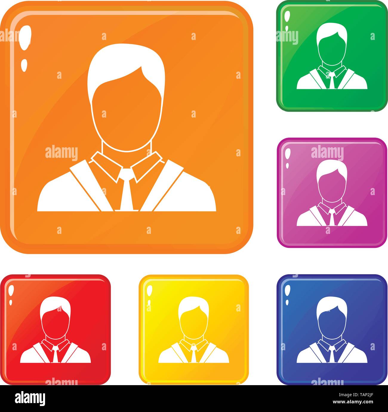 Man in business suit icons set vector color Stock Vector Image & Art ...