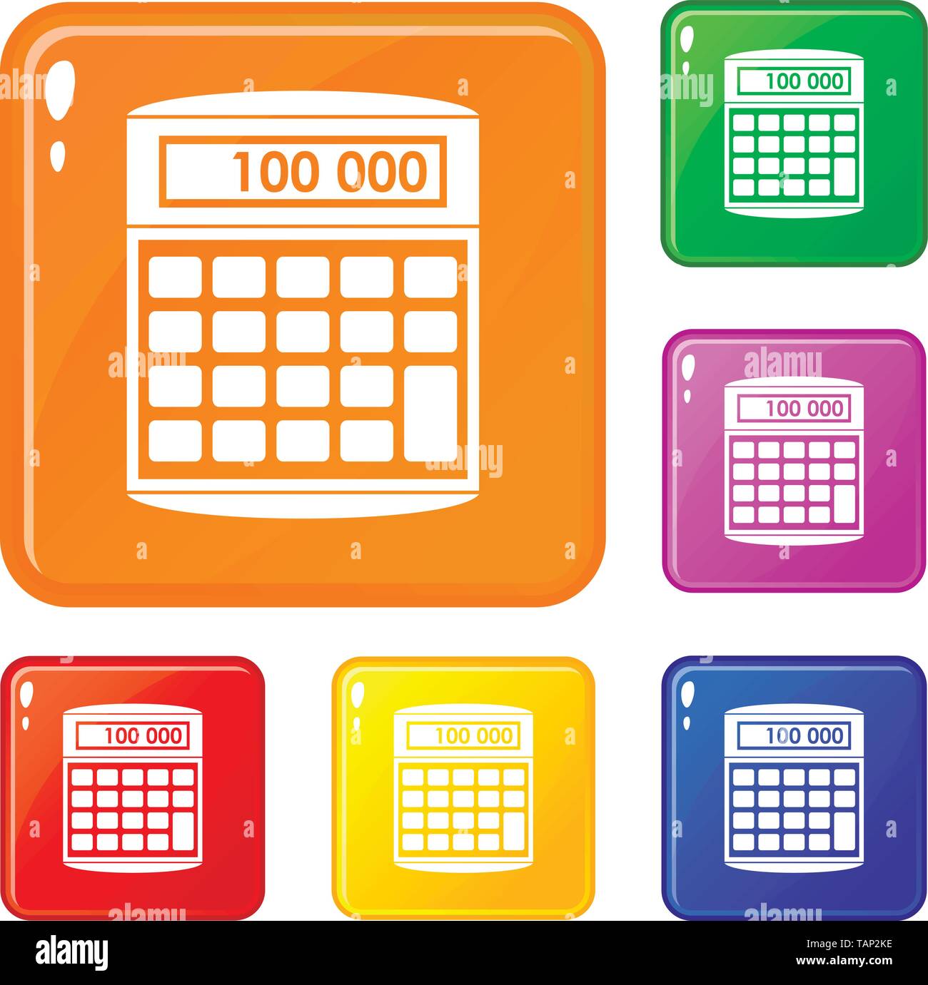 An electronic calculator icons set vector color Stock Vector Image ...