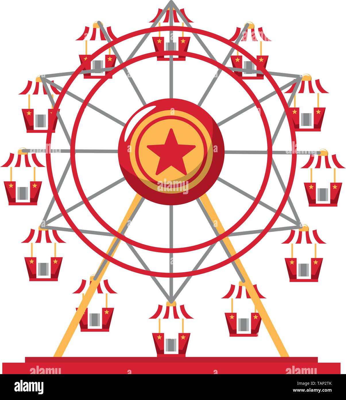 Festival big wheel cartoon isolated vector illustration Stock Vector ...