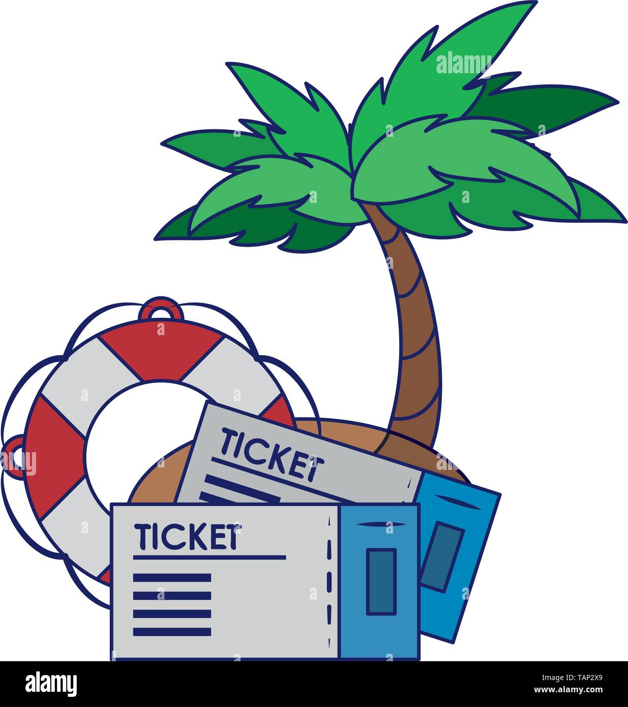 Travel and vacations symbols blue lines Stock Vector Image & Art - Alamy