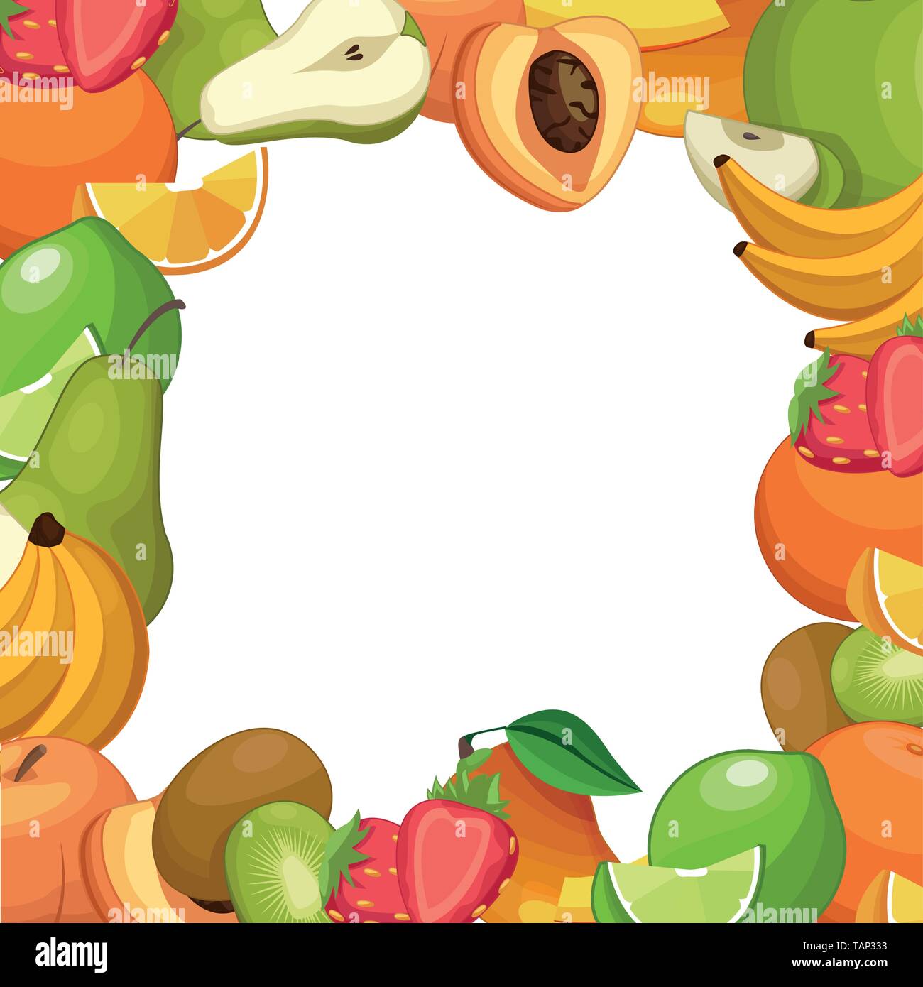 Fruits square frame cartoons Stock Vector Image & Art - Alamy
