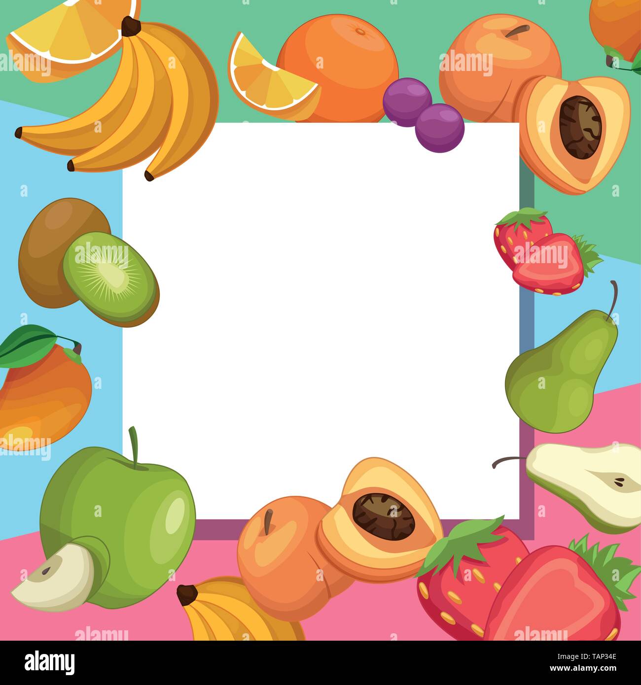 Fruits square frame cartoons Stock Vector Image & Art - Alamy